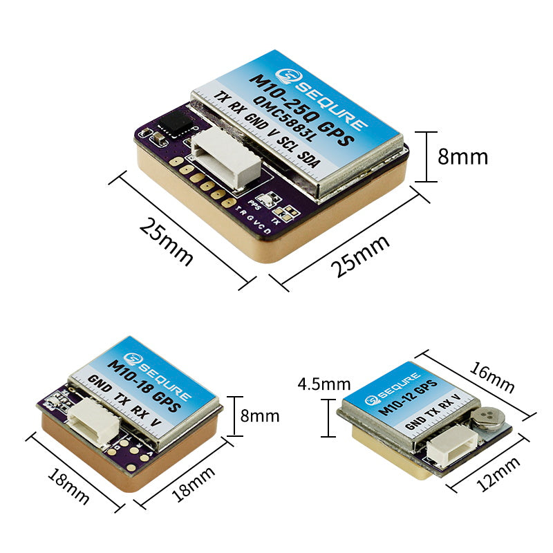 SEQURE M10-12/M10-18/M10-25Q GPS Small Size Fast Positioning INVA BF F